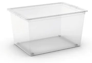 KIS Plastový úložný box C-Box Transparent XL s kolečky, 50 L
