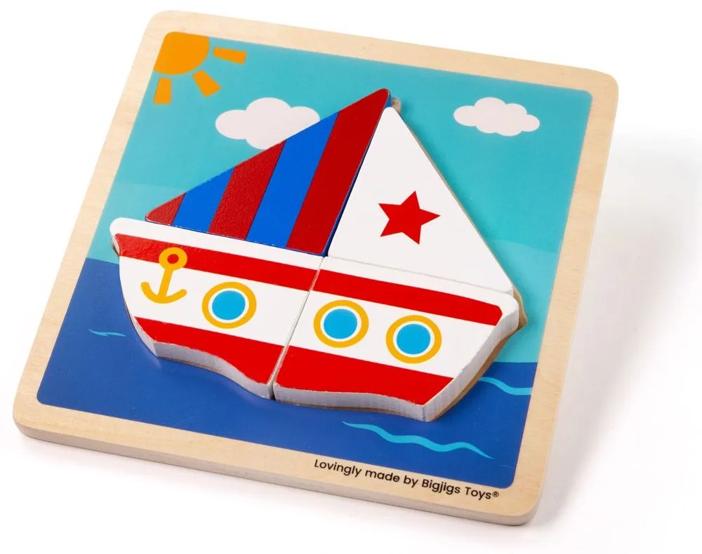 Bigjigs Toys Vkládací puzzle Plachetnice