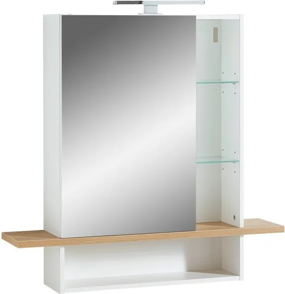 Zrcadlová škříňka 1436 GW-Novolino, bílá/dub