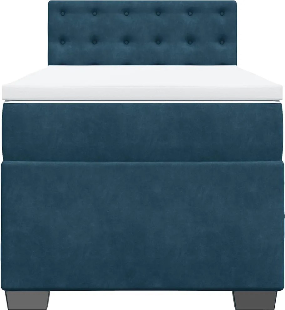 Box spring postel s matrací tmavě modrá 80 x 200 cm samet 3286178