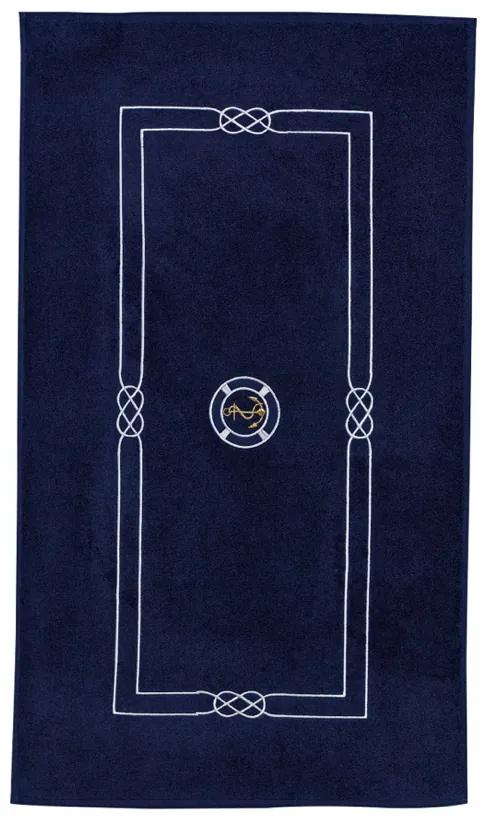 Soft Cotton Koupelnová předložka MARINE MAN 50x90 cm Tmavě modrá, 750 gr / m², Česaná prémiová bavlna 100%, S výšivkou, námořnický vzor