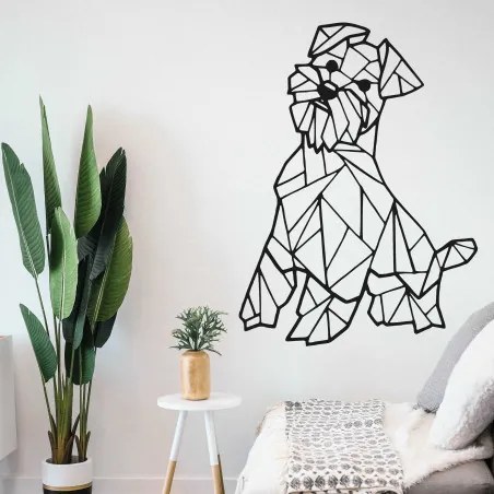 Styles Dřevěný obraz na stěnu pes Hafinka l 3D HODINY PR0228 HEU+