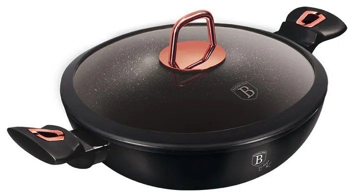 BERLINGERHAUS Pánev WOK s poklicí 30 cm Black Rose Collection BH-7112