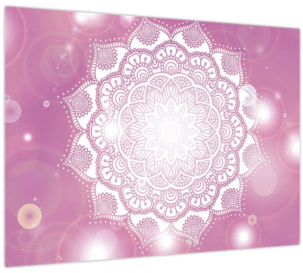 Obraz mandaly v růžovém pozadí (70x50 cm)