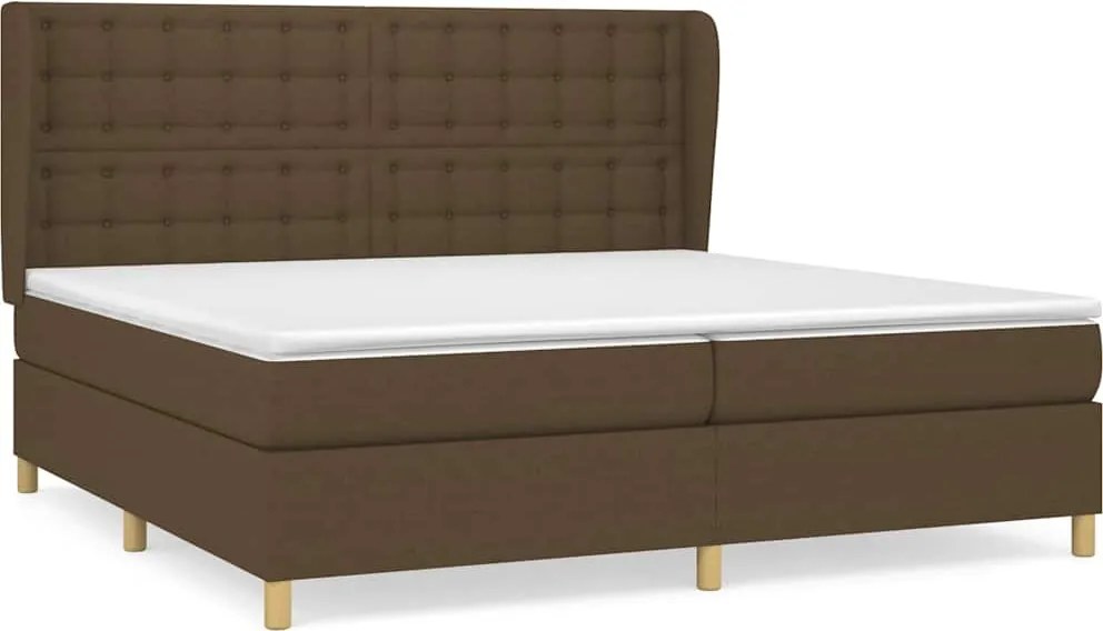 Box spring postel s matrací tmavě hnědá 200x200 cm textil 3128872