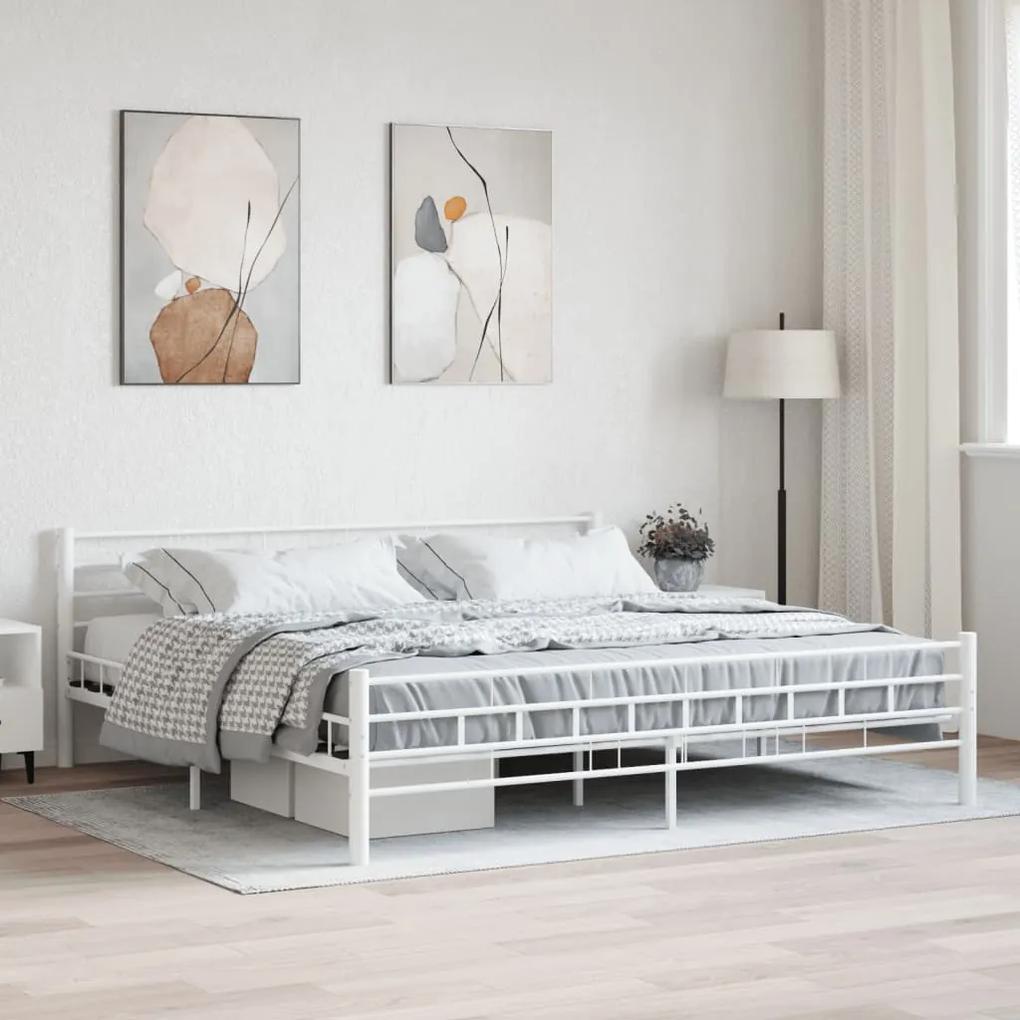 285300 vidaXL Rám postele bílý kovový 180 x 200 cm
