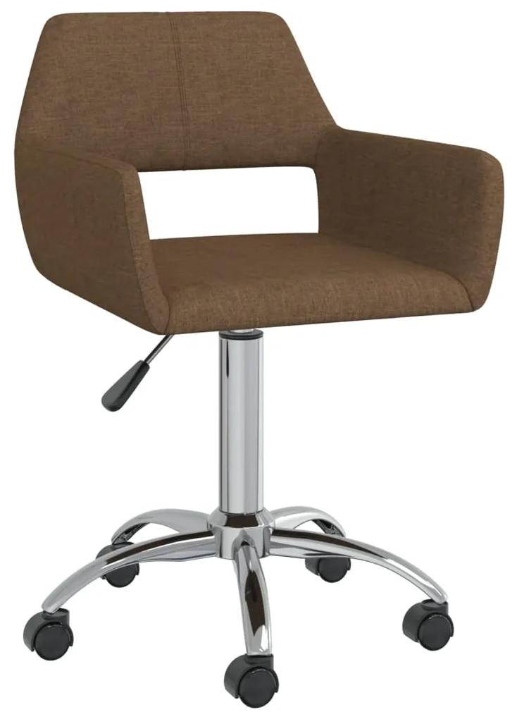 330310 vidaXL Otočná kancelářská židle hnědá textil