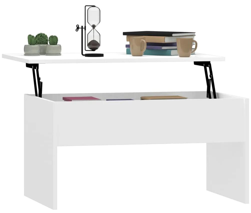 Konferenční stolek lesklý bílý 80x50,5x41,5 cm kompozitní dřevo - Default Title