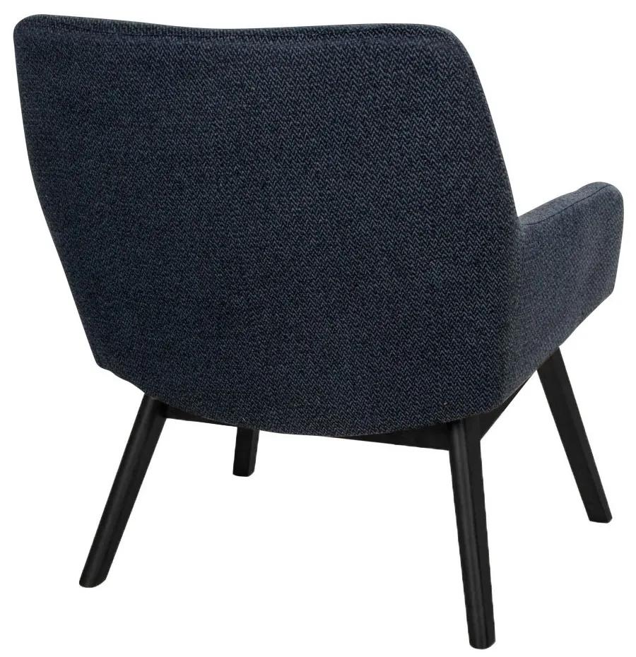 House Nordic Lounge Chair v látce, tmavě šedá s černými nohami