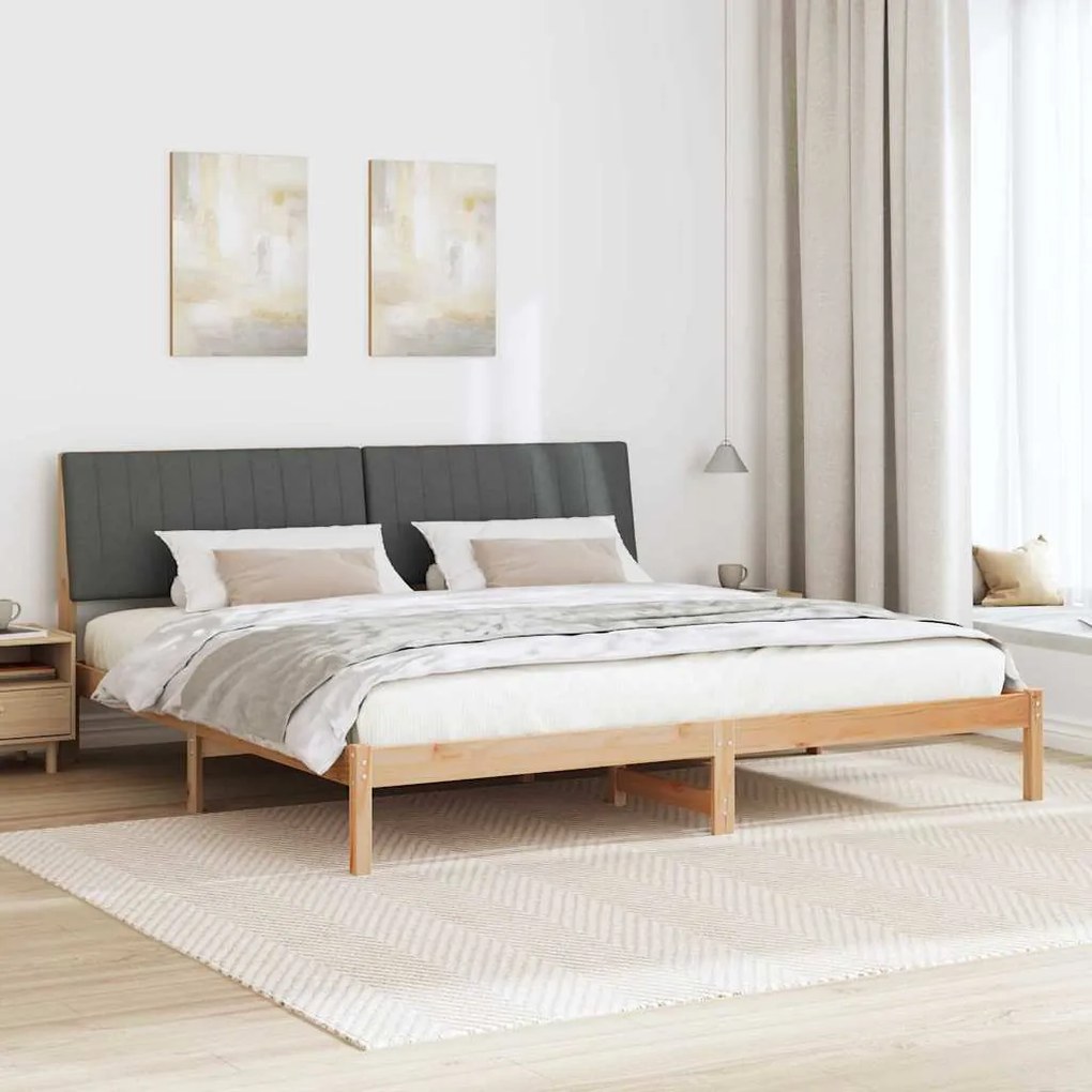 Rám postele s čelo Hnědá 200 x 200 cm Masivní borové dřevo 3394399