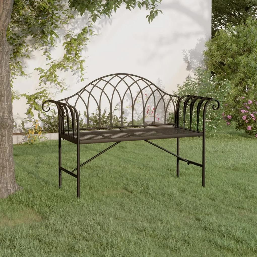 vidaXL 2místná zahradní lavice 128 cm černá ocel