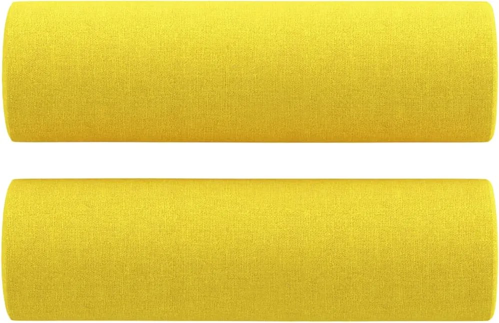 2místná pohovka s polštáři světle žlutá 140 cm textil 3200787