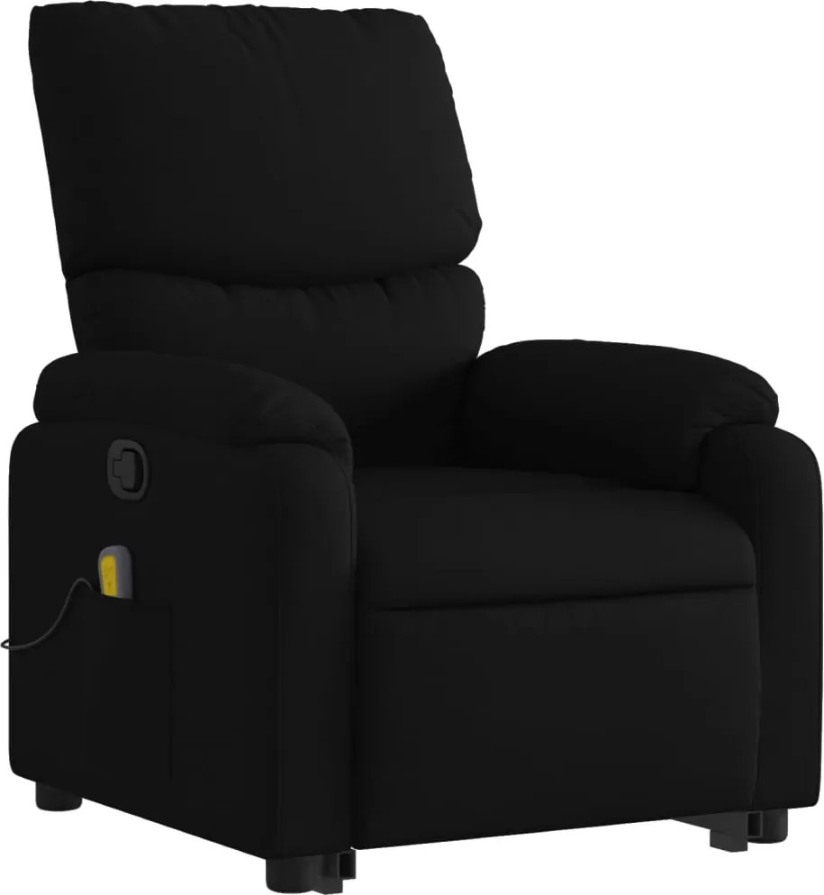 Zvedací masážní polohovací křeslo černé textil 3204838