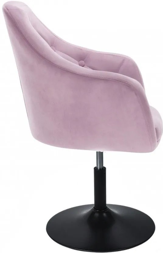 LuxuryForm DESIGN Otočné křeslo ANDORA VELUR na černém talíři - levandule