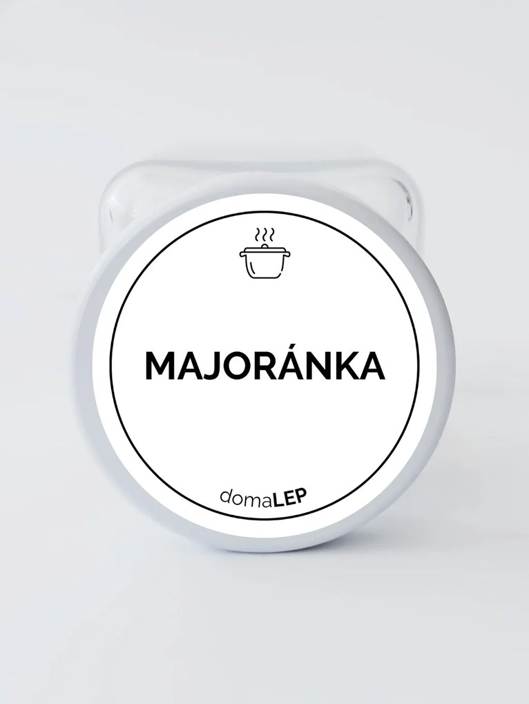Samolepka na kořenky MAJORÁNKA bílá 5 cm tučné písmo