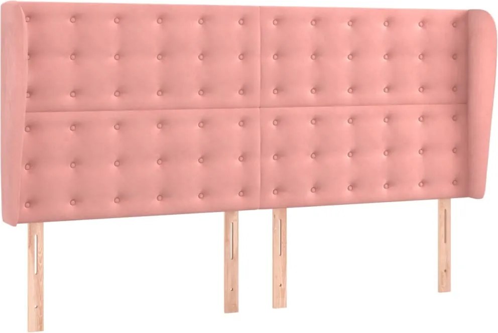 Box spring postel s matrací a LED růžová 180x200 cm samet 3136382