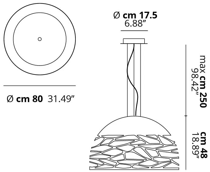 Lodes Kelly Large Dome 80, závěsné svítidlo 4x23W E27, bílá, prům. 80cm