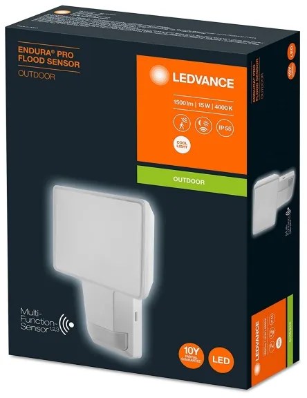 Ledvance - LED Venkovní nástěnný reflektor se senzorem FLOOD LED/15W/230V IP55