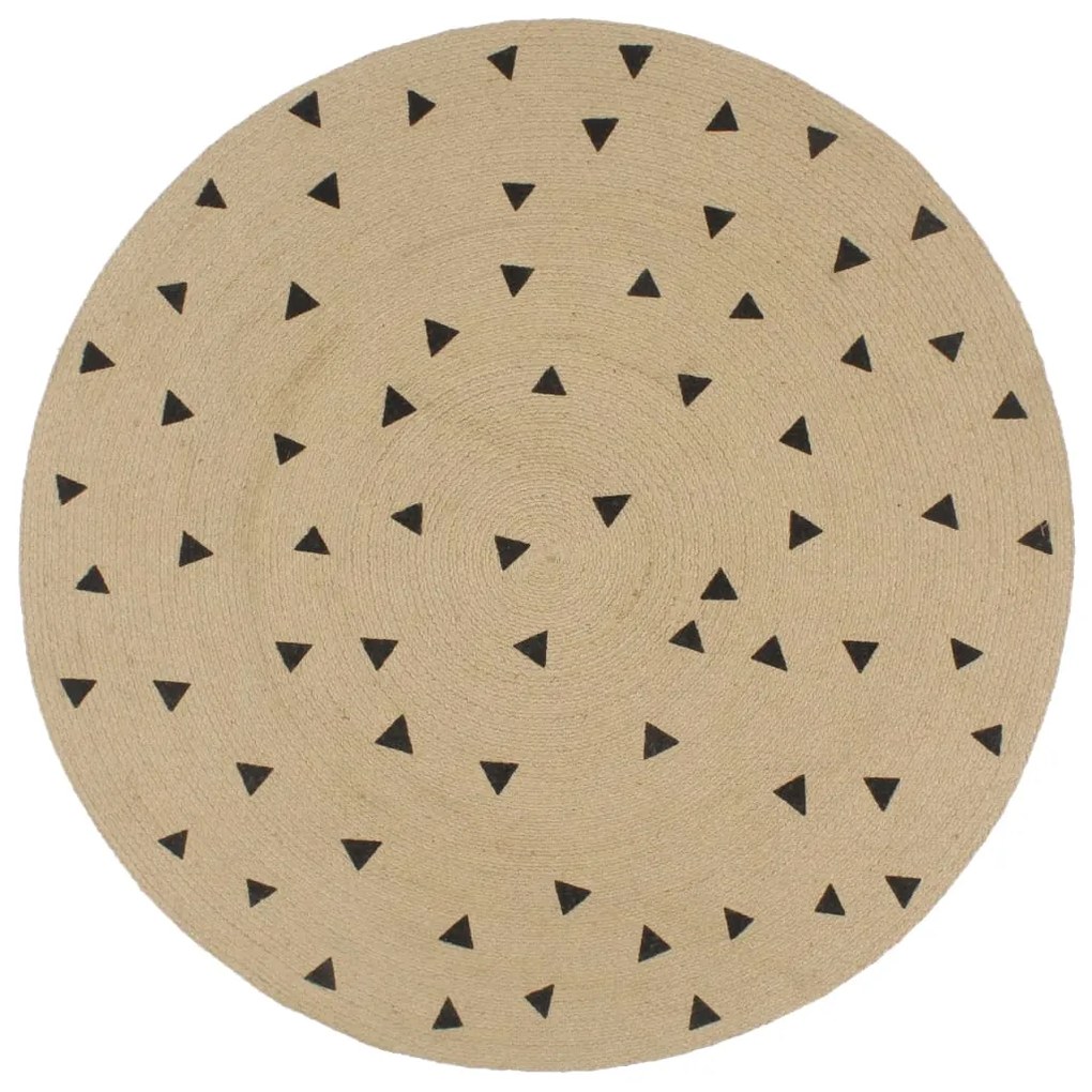 133689 vidaXL Ručně vyrobený koberec z juty s trojúhelníkovým potiskem 90 cm