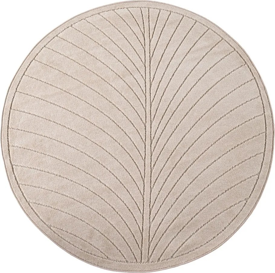 Béžový kulatý vnitřní a venkovní koberec ø 80 cm Nova 1204 – Ayyildiz Carpets