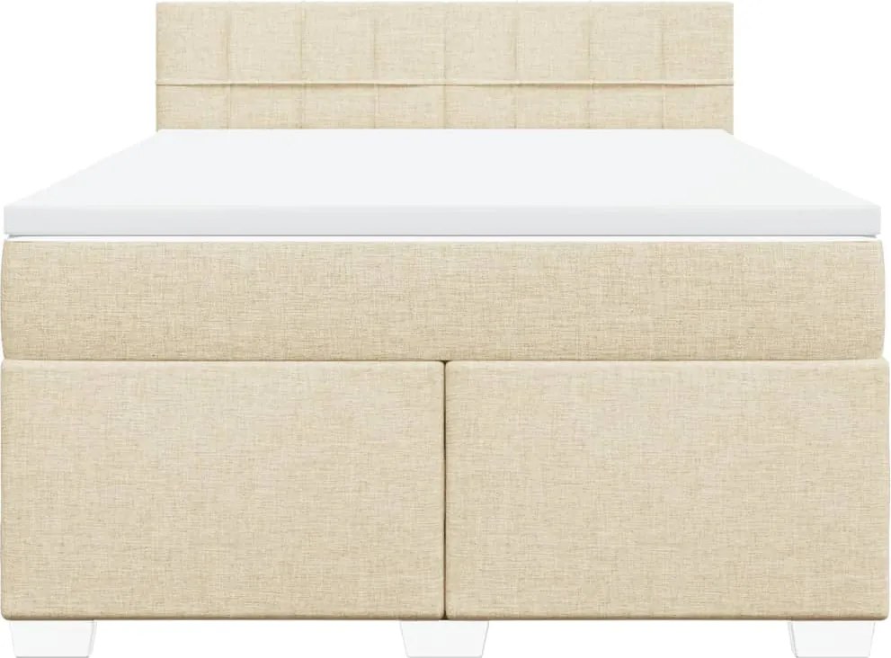 Box spring postel s matrací krémová 140x200 cm textil 3288216