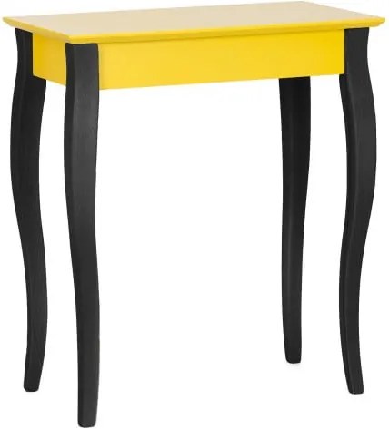 Žlutý konzolový stolek s černými nohami Ragaba Lilo, šířka 65 cm