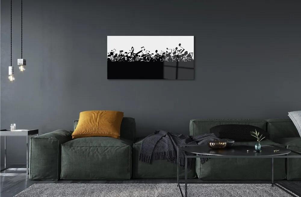 Obraz na skle Černá a bílá poznámky 140x70 cm