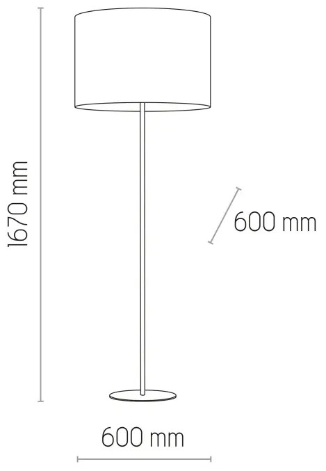 TK LIGHTING Stojací lampa - WINSTON 5144, Ø 60 cm, 230V/15W/1xE27, černá