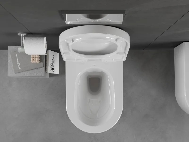 Mexen Sofia WC mísa s pomalu padajícím tvrdým sedátkem, bílý lesk - 30798000