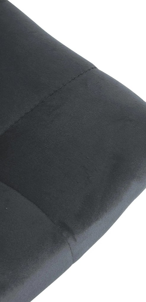Sada 2 barových židlí Jerry samet černá konstrukce – tmavě šedá