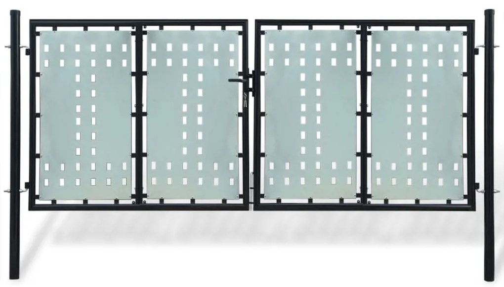 Černá jednokřídlá plotová branka 300 x 125 cm 141692