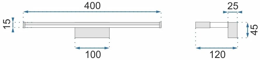 Koupelnové svítidlo 8W 40CM APP368-1W stříbrné