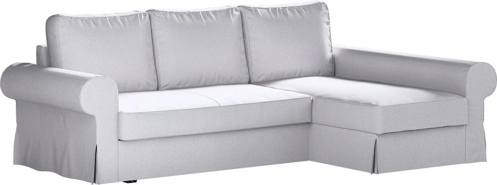 Potah na pohovku IKEA Backabro rozkládací se šezlongem barva šedá látka pletený vzor