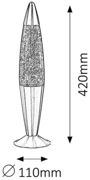 Rabalux 4113 - Lávová lampa GLITTER 1xE14/25W/230V