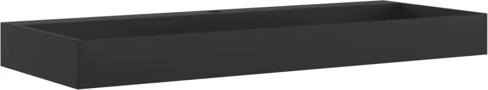 Umyvadlo 120 x 46 x 11 cm minerální/mramorový kompozit černé 155983