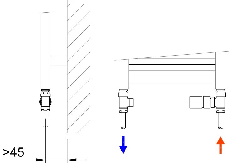 ISAN Termostatický set přímý Barva: Chrom, Šroubení: Al/PE-X, Al/PERT (∅ 16x2mm)