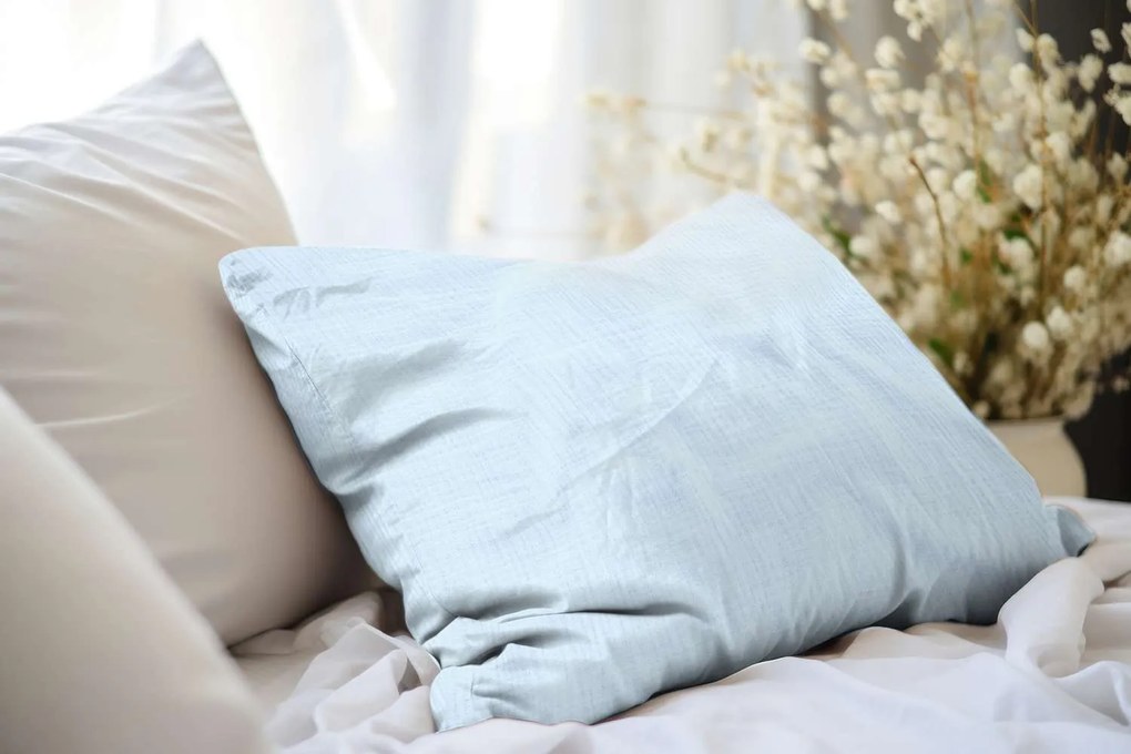 Mušelínové prodloužené povlečení Baby blue Velikost: 140 x 220 + 70 x 90