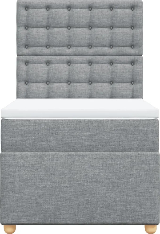 Box spring postel s matrací světle šedý 100 x 200 cm textil 3291205