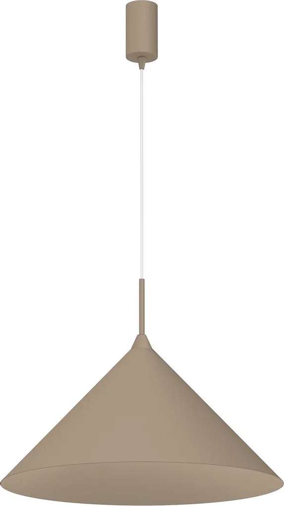 Závěsné svítidlo Capital, 1x tmavě obéžové kovové stínítko, (fi 46cm), be