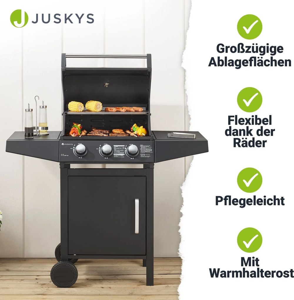 Juskys Plynový gril Louisiana se třemi hořáky