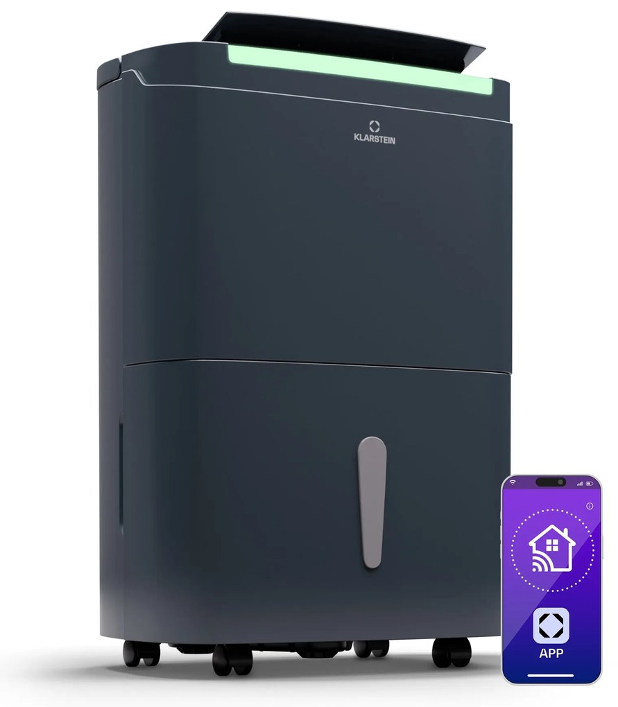 Klarstein DryFy Connect 40 Smart, Odvlhčovač, , Wi-Fi, komprese, 50 l/d, 45–55m²