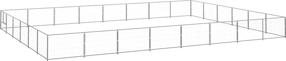 vidaXL Psí kotec 48 m² ocel [3082176] Barva: Stříbrná