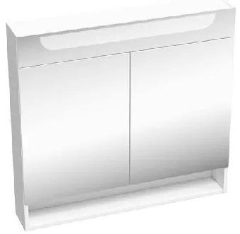 Ravak Classic II - Zrcadlová skříňka s LED osvětlením, 800x140x760 mm, 2 dvířka, lesklá bílá X000001471