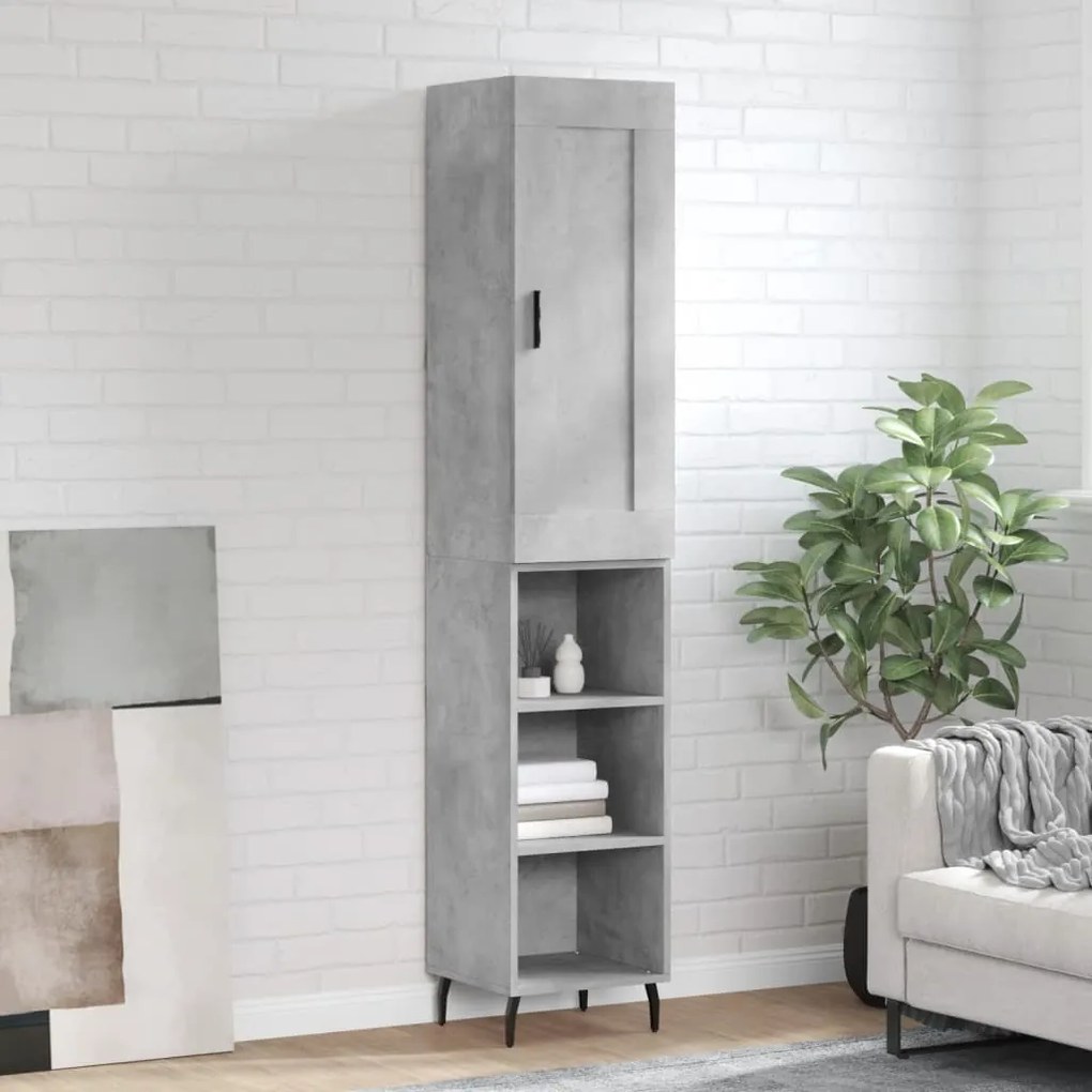 Skříň highboard betonově šedá 34,5x34x180 cm kompozitní dřevo 3200341