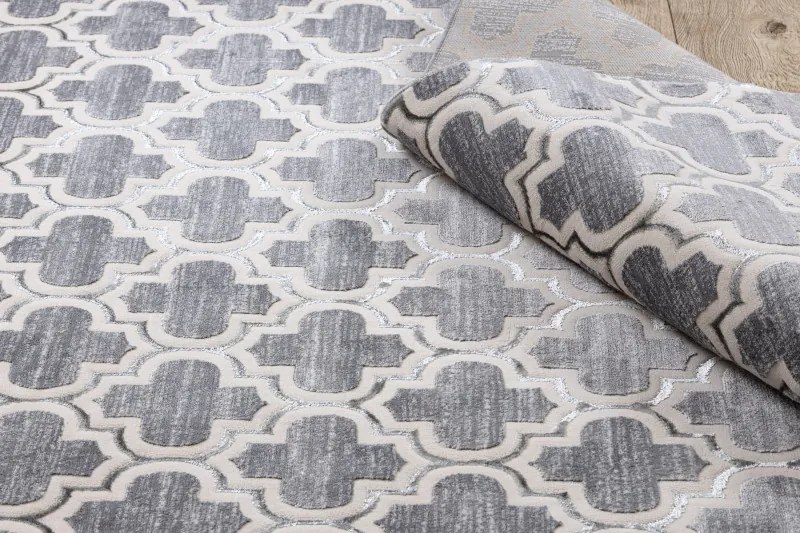 Dywany Łuszczów, Kusový koberec Core W6764 Trellis grey/cream, 200x290, šedá, chodba / předsíň
