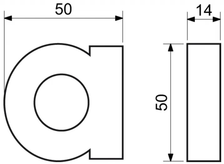 Domovní číslo - a, ANTRACIT 3D, 100 mm RICHTER CZECH RN.100LV.A.AL.AM.3D