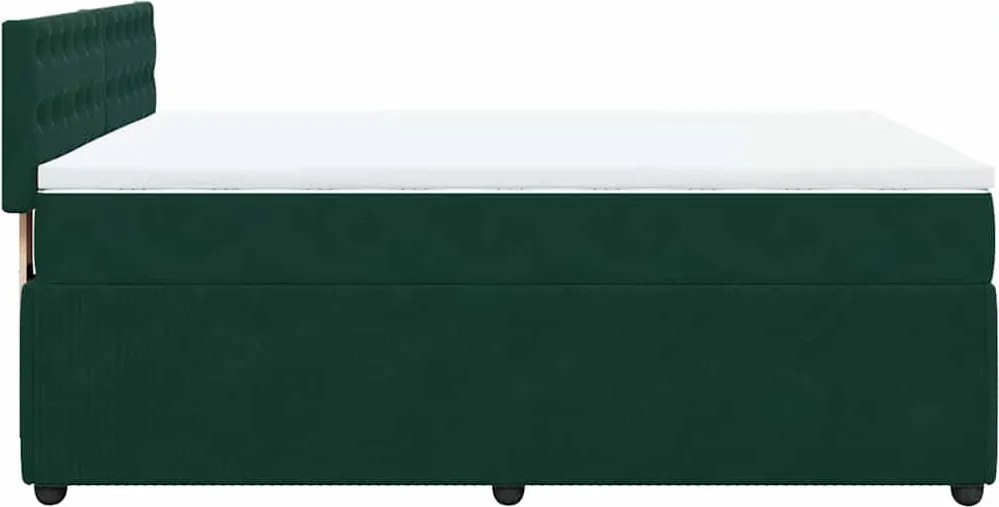 Box spring postel s matrací tmavě zelená 140x190 cm samet 3290049