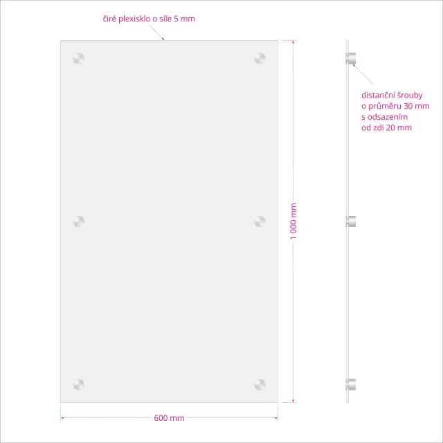 ACCEPT Hlavní orientační tabule Clear CL4 - rozměr 600 x 1 000 mm