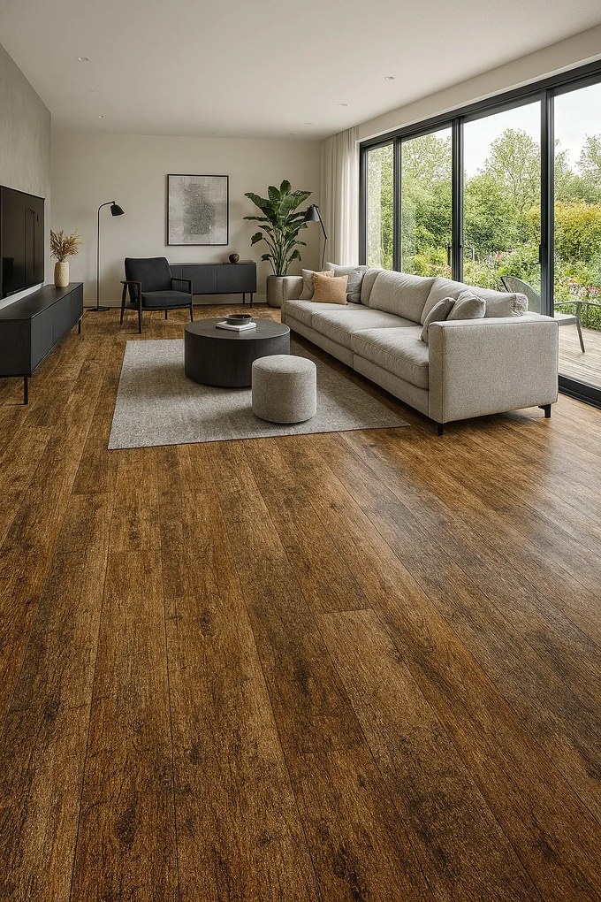 PVC podlaha - lino Ambient Stock Oak 039M, na mieru, šíře 2m,3m,4m, hnedá, bez podkladu, chodba / predsieň, Beauflor