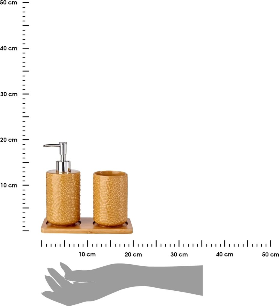 Sada koupelnových doplňků Camel, oranžová/s chromovými prvky
